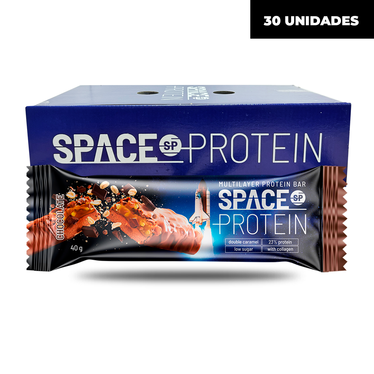 CAJA (30 UNIDADES) BARRA SPACE PROTEIN MULTILAYER – Biogymstore Chile